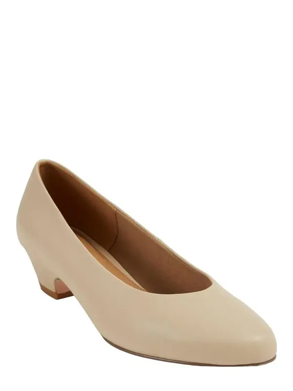 COMFORTVIEW Vida Leather-like Slip-on Block Heel Pump - Bone