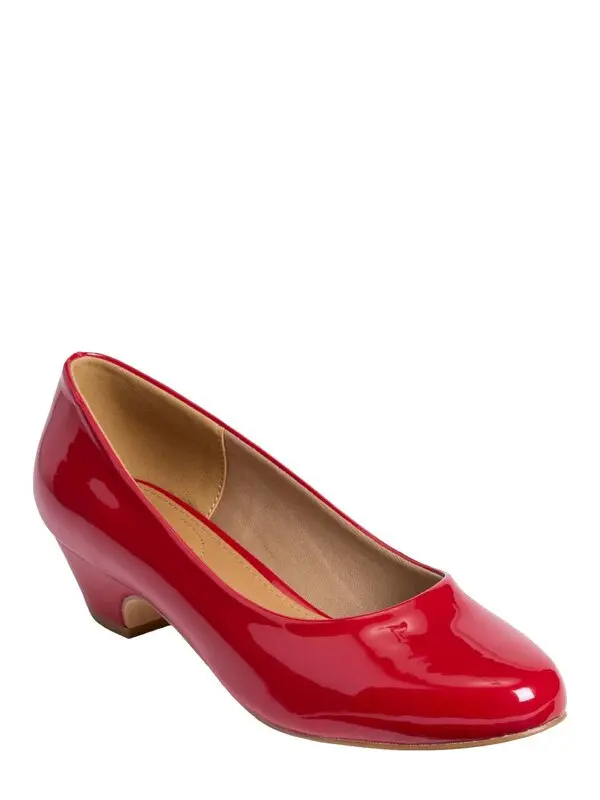 COMFORTVIEW The Vida Leather-like Slip On Pump - Red Patent