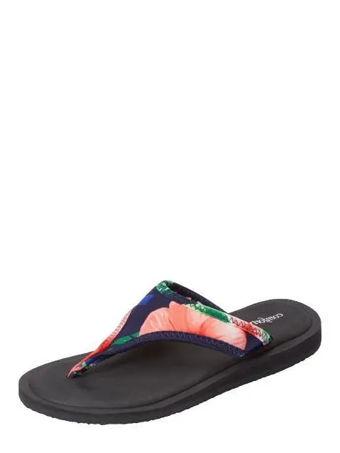 COMFORTVIEW The Sylvia Soft Footbed Thong Sandal - Tropical Leaf
