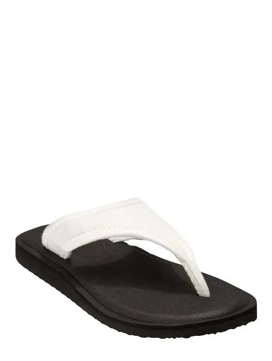 COMFORTVIEW Sylvia Stretch Fabric Thong Sandal - White