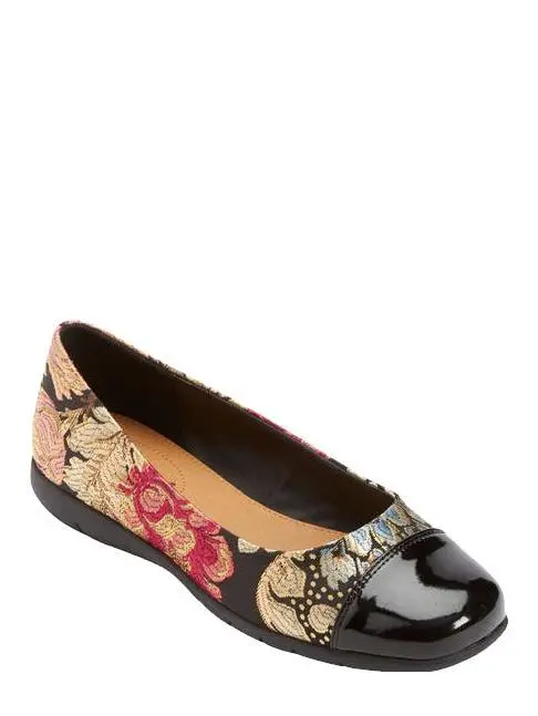COMFORTVIEW The Fay Slip On Flat - Floral Metallic