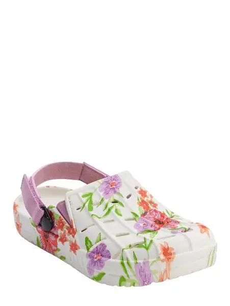 COMFORTVIEW Rubber Clogs - White Floral