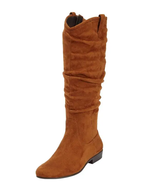 COMFORTVIEW The Roderick Tall Wide Calf Boots - Cognac