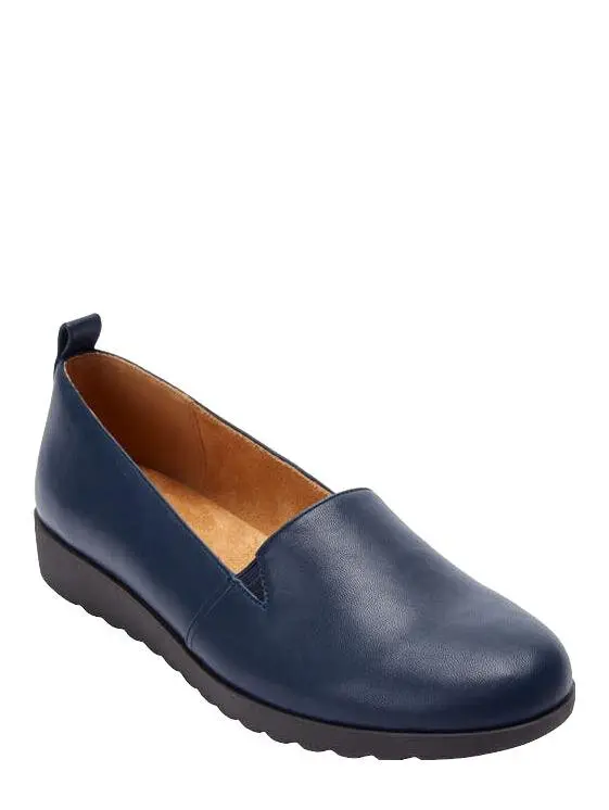 COMFORTVIEW June Leather-like Slip On Flat - Navy