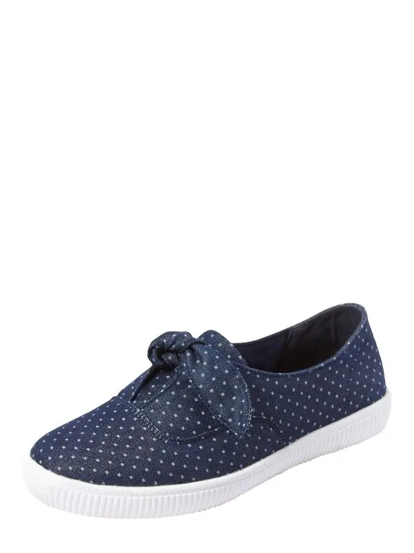 COMFORTVIEW Canvas Slip-on Sneaker - Denim Dot