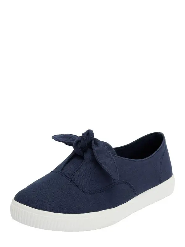 COMFORTVIEW Floral Canvas Slip-on Sneakers - Navy
