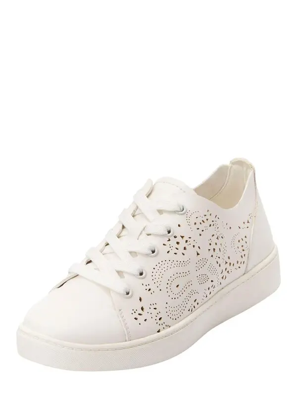 COMFORTVIEW Leanna Perforated Sneakers - White