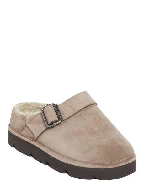 Brunello Cucinelli Shearling Lined Clogs - Light Brown