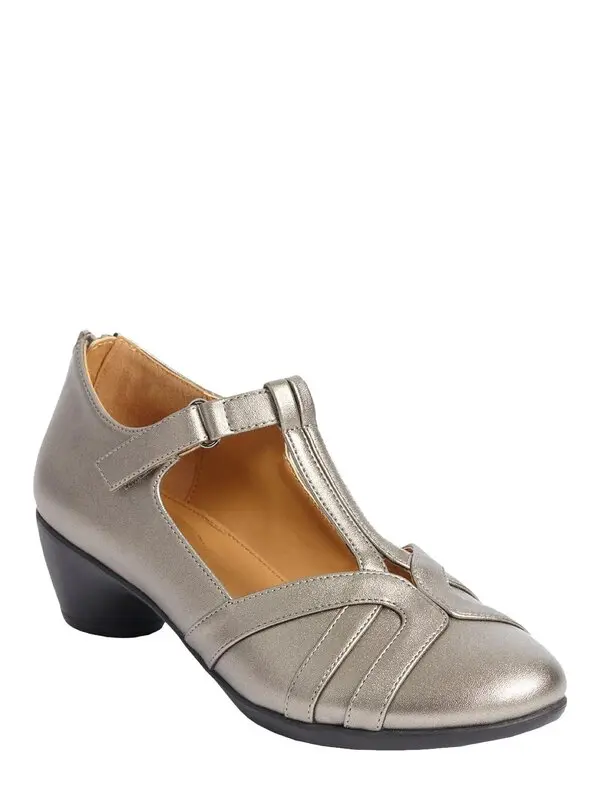 COMFORTVIEW The Celine Shootie With Adjustable Strap And Zip Closure - Gunmetal