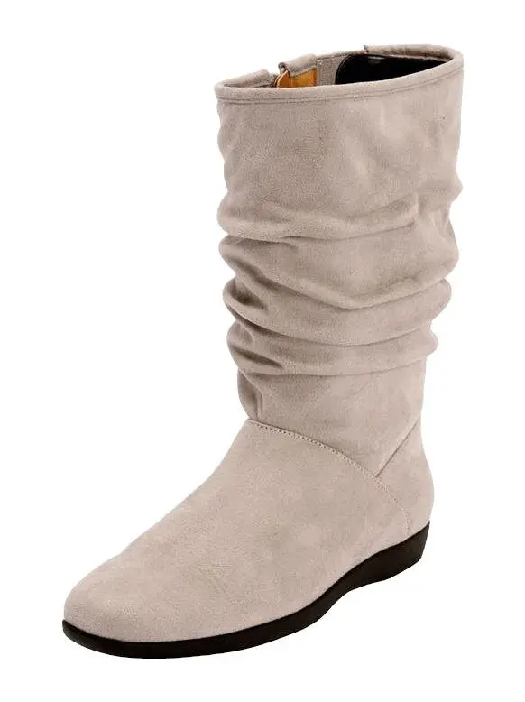 COMFORTVIEW Aneela Wide Calf Boots - Oyster Pearl