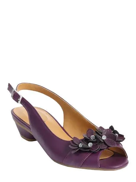 COMFORTVIEW The Rider Leather-like Slingback - Eggplant