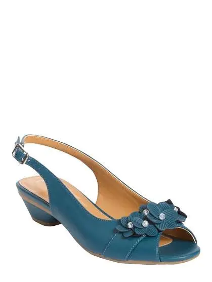 COMFORTVIEW The Rider Leather-like Slingback - Midnight Teal