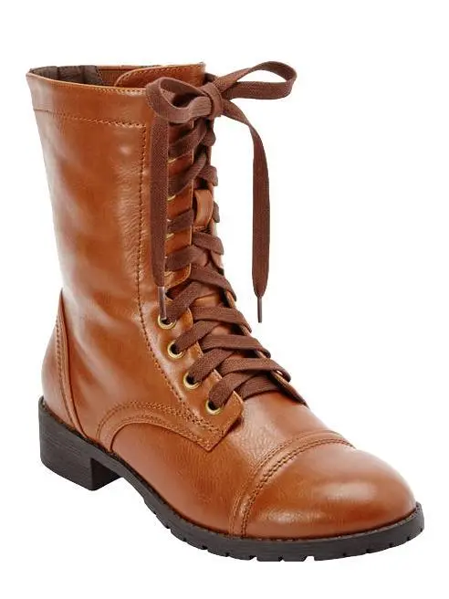 COMFORTVIEW Britta Lace-up Boots - Cognac