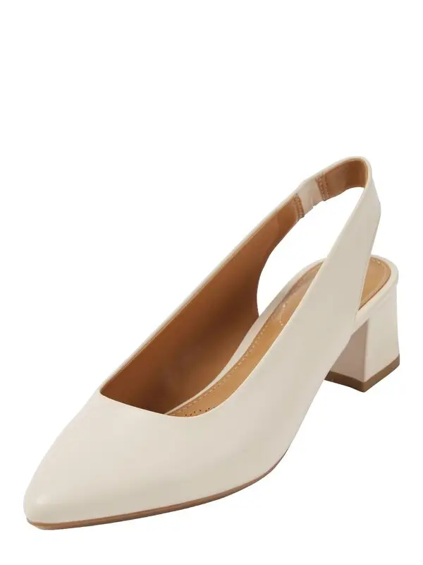 COMFORTVIEW The Mea Slingback Block Heel - Bone