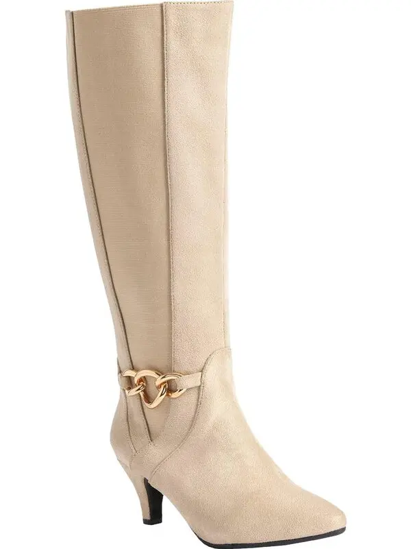 COMFORTVIEW The Rosey Tall Wide Calf Boots - Winter White