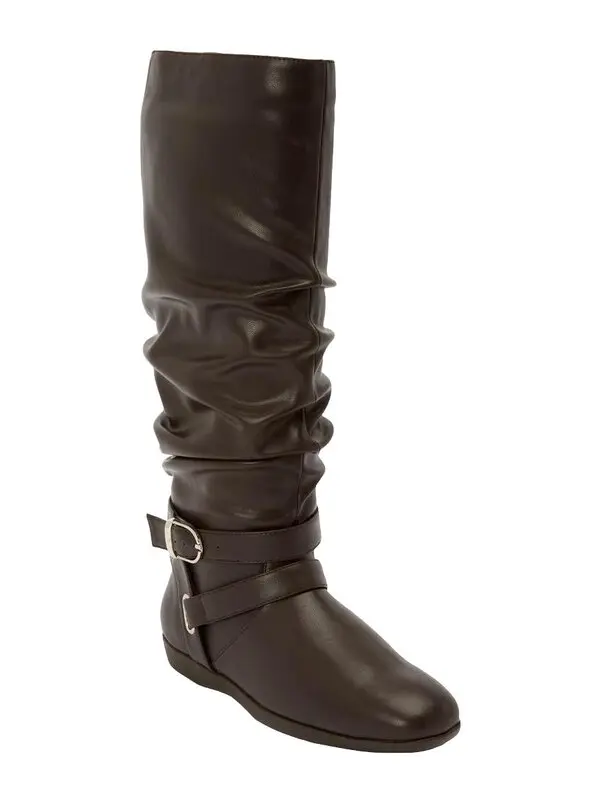 COMFORTVIEW Arya Wide Calf Boots - Brown