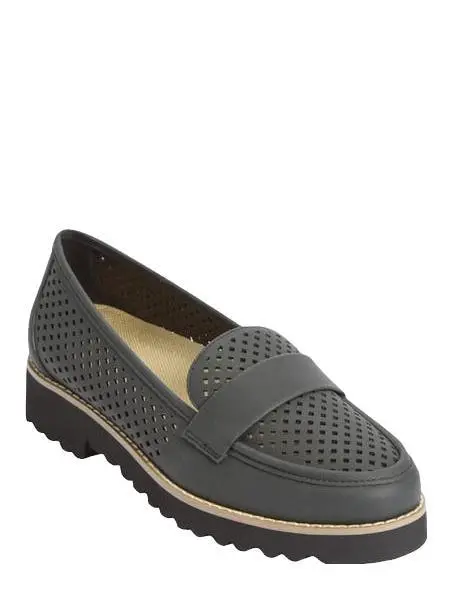 COMFORTVIEW Essence Nubuck Leather Slip-on Loafer - Black