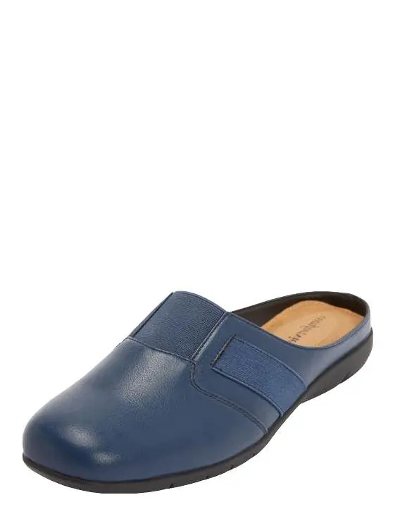 COMFORTVIEW Leather-like Slip On Mule - Navy
