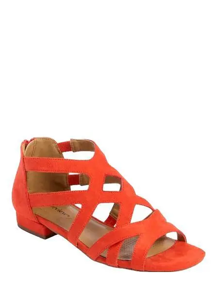 COMFORTVIEW Strappy Lana Sandals - Red Orange