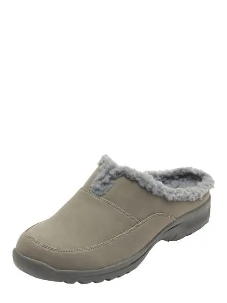 COMFORTVIEW The Harlyn Slip-on Mule With Faux Fur Trim - Slate Grey