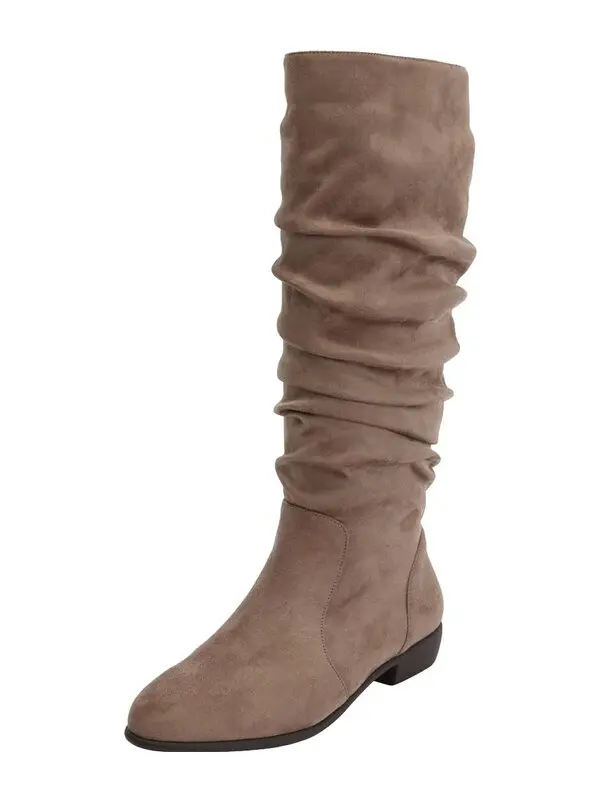 COMFORTVIEW Shelly Wide Calf Boots - Dark Taupe