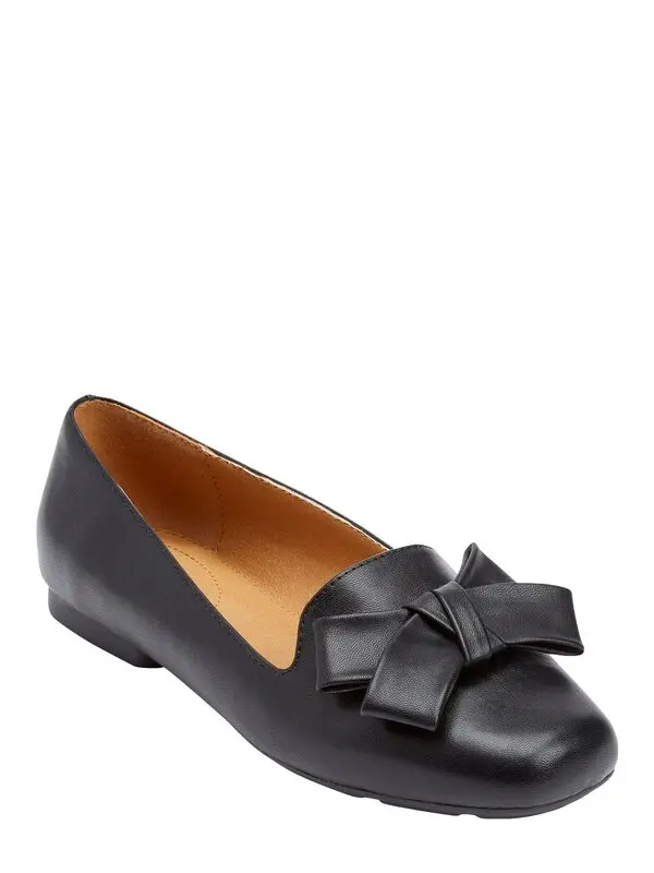 COMFORTVIEW The Rafika Slip On Flat With Bow Detailing - Black