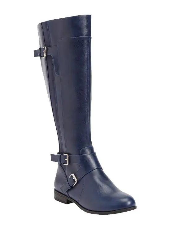 COMFORTVIEW The Whitley Tall Wide Calf Boots - Navy