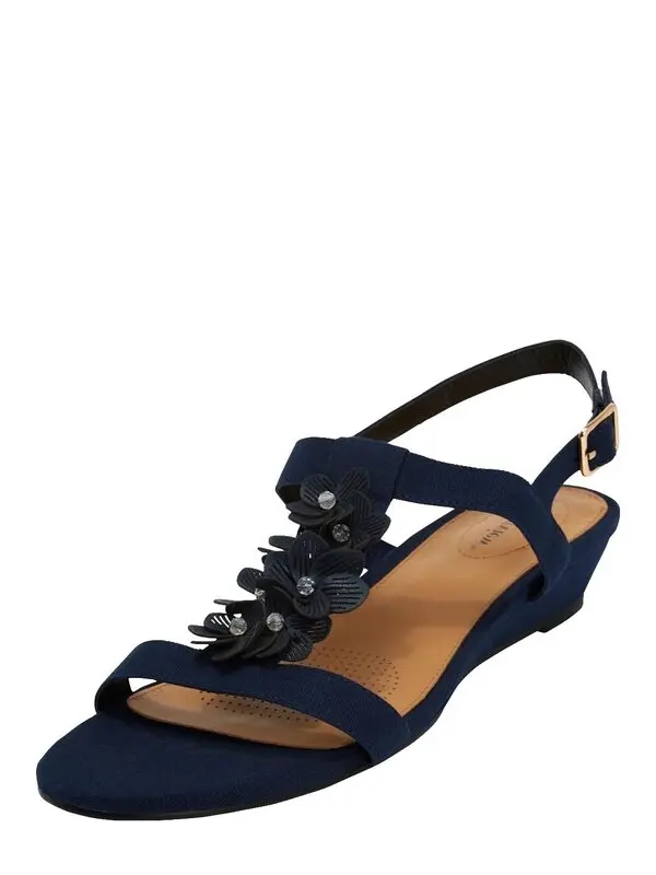 COMFORTVIEW Carina Slingback Sandal With Floral Embellishment - Navy