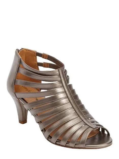 COMFORTVIEW Strappy Shootie With Back Zipper - Gunmetal
