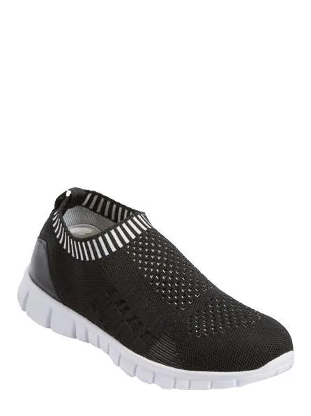 COMFORTVIEW Sport Slip-on Sneaker - Black White