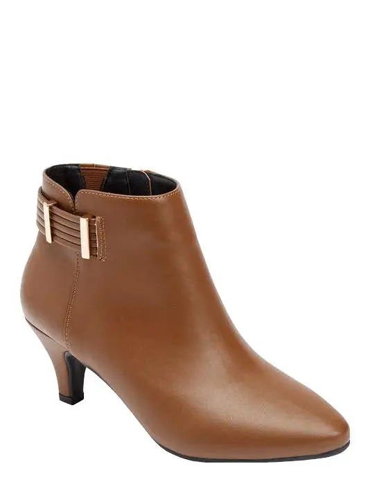 COMFORTVIEW Decima Leather Bootie - Mocha