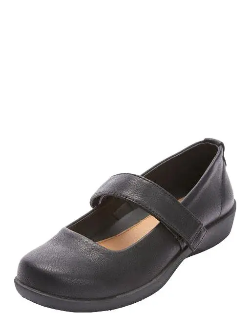 COMFORTVIEW Carla Mary Jane Flat - Black