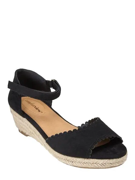 COMFORTVIEW The Charlie Espadrille Wedge Sandal - Black