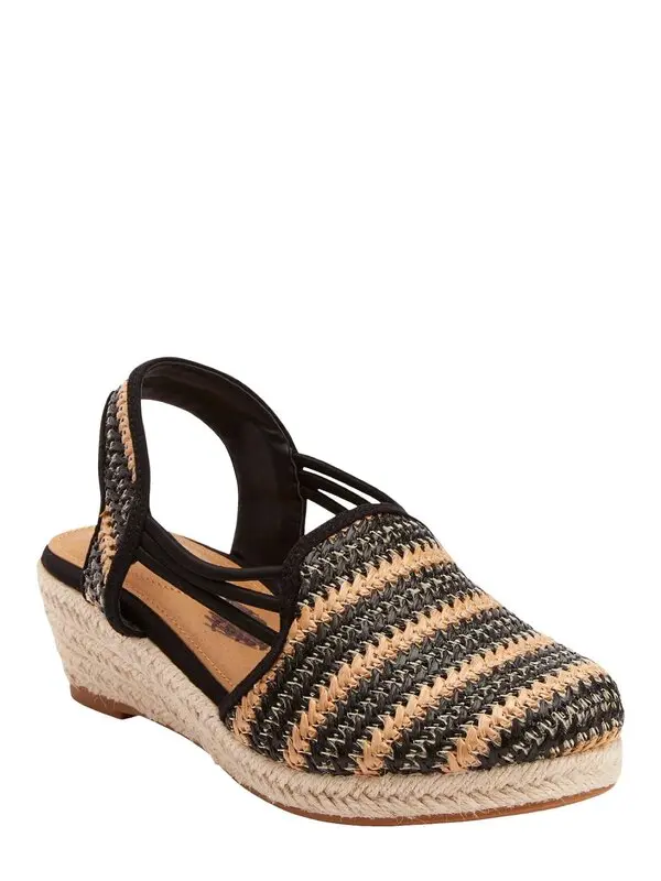 COMFORTVIEW Clea Espadrille - Black Natural