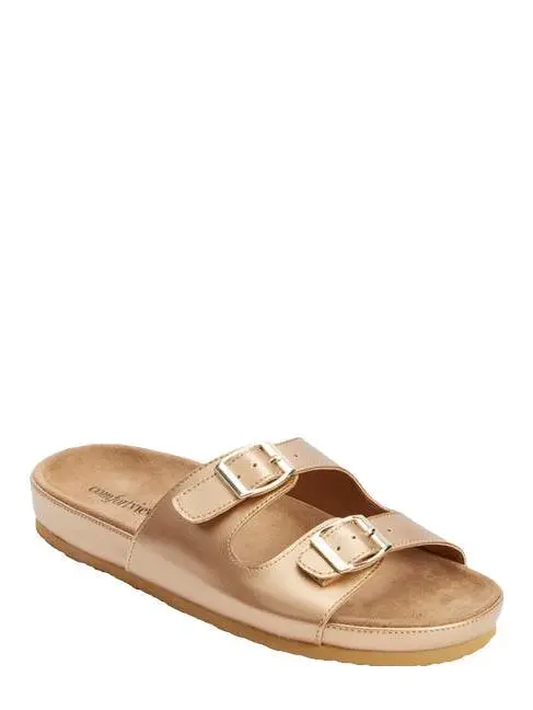 COMFORTVIEW The Maxi Slip On Footbed Sandal - Gold
