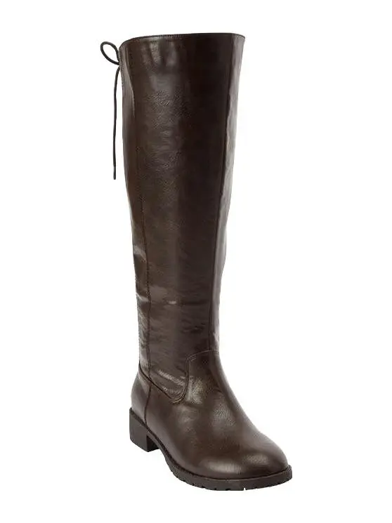COMFORTVIEW Charleston Tall Wide Calf Boots - Dark Brown