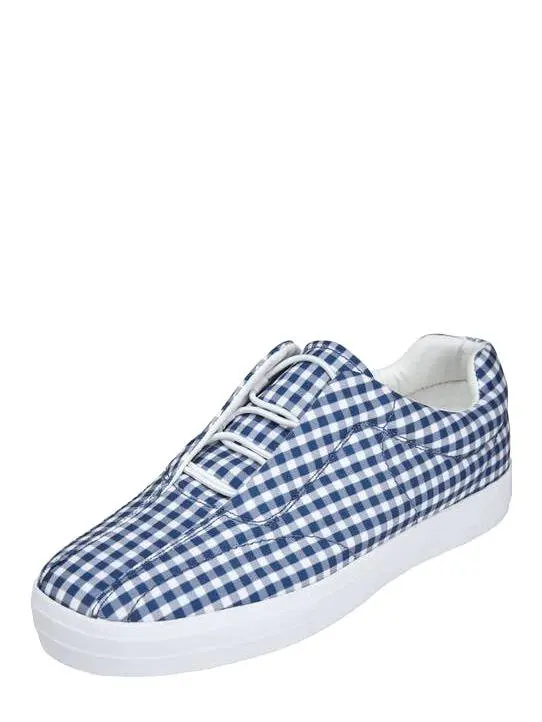 COMFORTVIEW Bungee Slip-on Sneaker - Navy Gingham