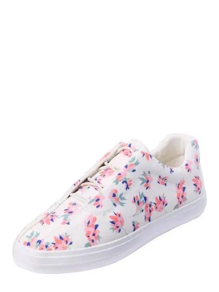 COMFORTVIEW Bungee Slip-on Sneaker - White Floral