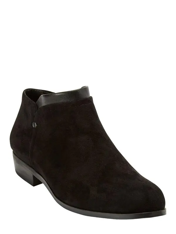 COMFORTVIEW The Bexley Bootie With Suede-like Upper And Leather-like Trim - Black
