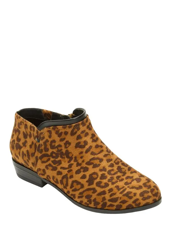COMFORTVIEW The Bexley Bootie With Suede-like Upper And Leather-like Trim - Leopard