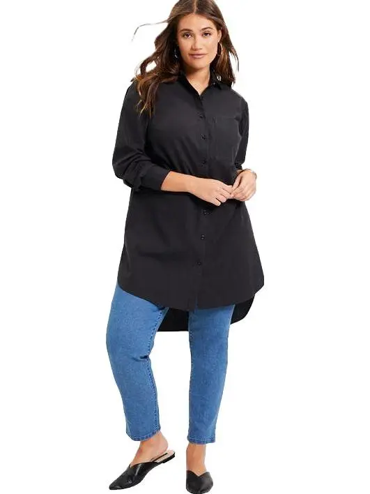 JUNE + VIE Poplin La Vie Max Tunic - Black