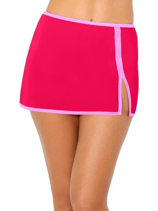SWIMSUITS FOR ALL High-waist Swim Skirt - Salsa Candy Shimmer