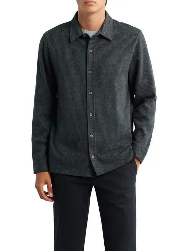 Vince Pinstripe Jacquard Button-up Shirt - Charcoal
