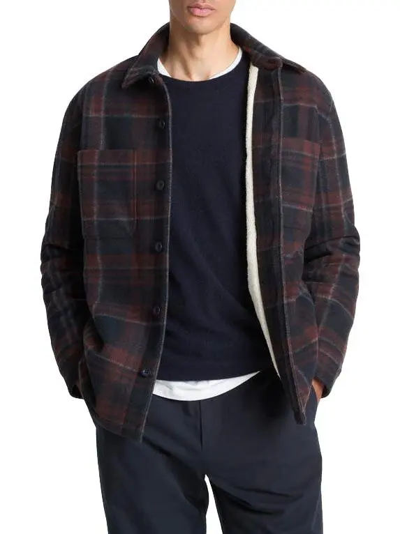 Vince Plaid Shirt Jacket - Coastal Combo