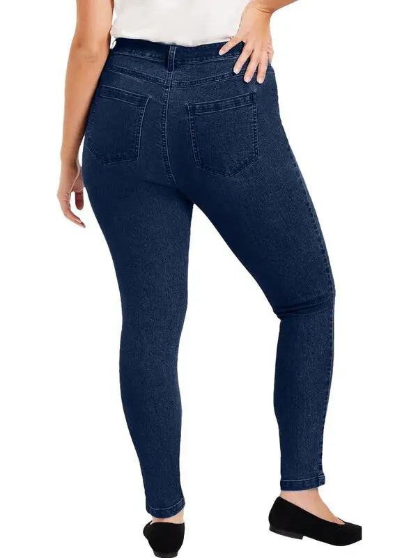 JUNE + VIE Curvie Fit Skinny Jeans - Dark Blue