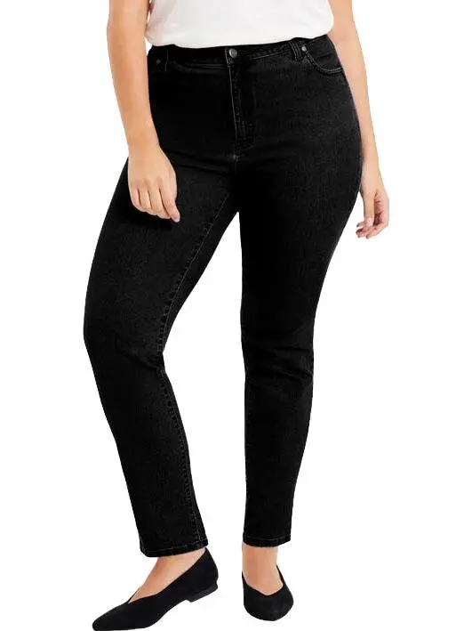 JUNE + VIE Curvie Fit Straight-leg Jeans - Black