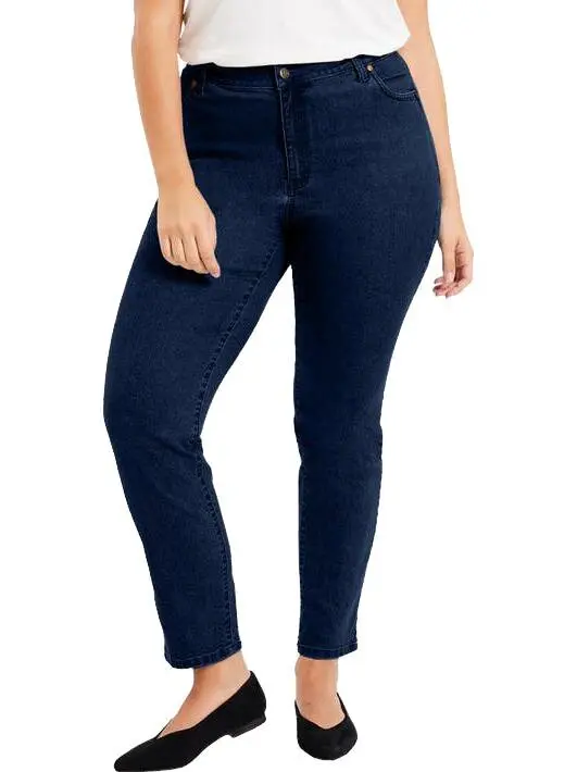 JUNE + VIE Curvie Fit Straight-leg Jeans - Dark Blue