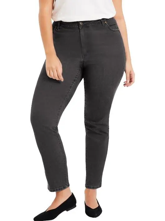 JUNE + VIE Curvie Fit Straight-leg Jeans - Grey Denim