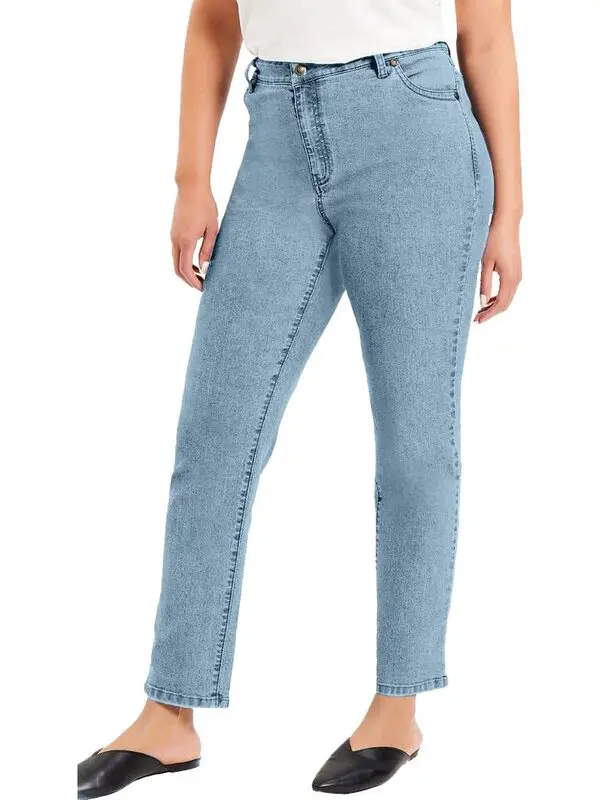 JUNE + VIE June Fit Straight-leg Jeans - Light Blue