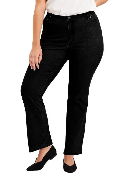 JUNE + VIE Curvie Fit Bootcut Jeans - Black